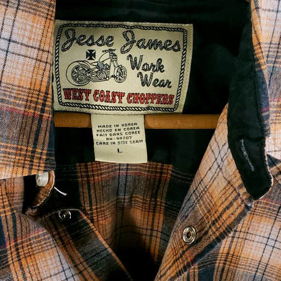 Jesse James | Shirts | Jesse James Shirt Mens Large Multicolor Plaid Workwear West Coast ...